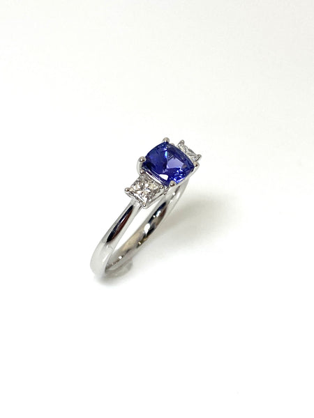 PLATINUM 1.00CT TANZANITE WITH 42PT DIAMOND RING – 50 Henley St Diamond ...